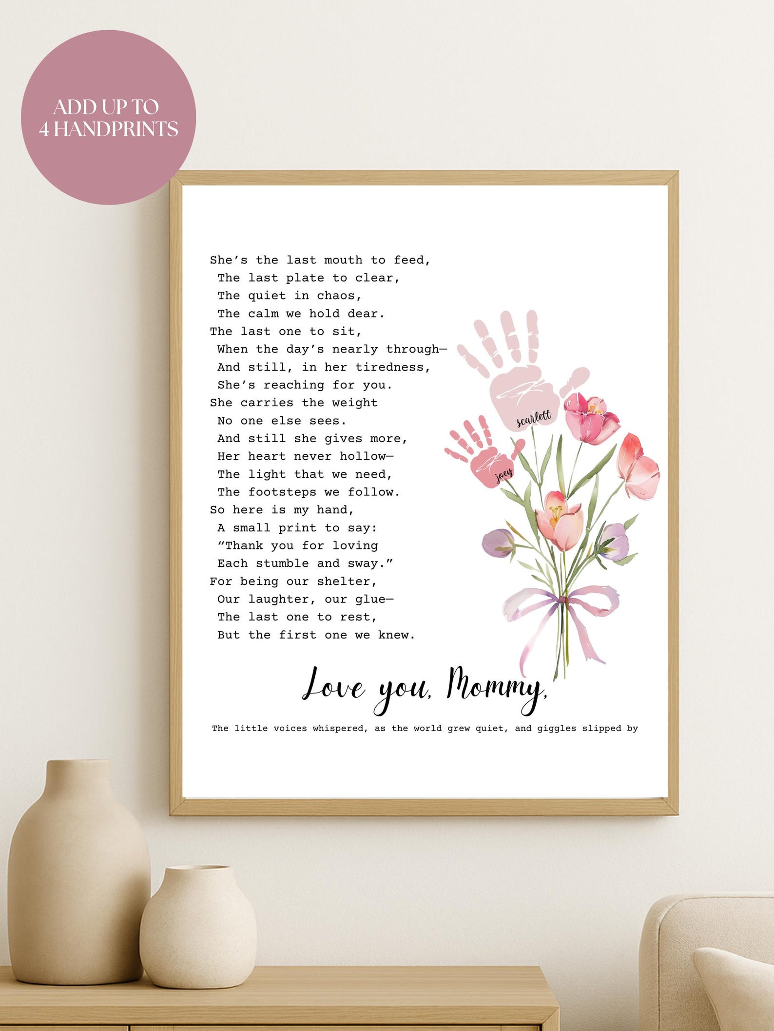 Sentimental Mother’s Day Handprint Poem Keepsake Personalized Editable ...