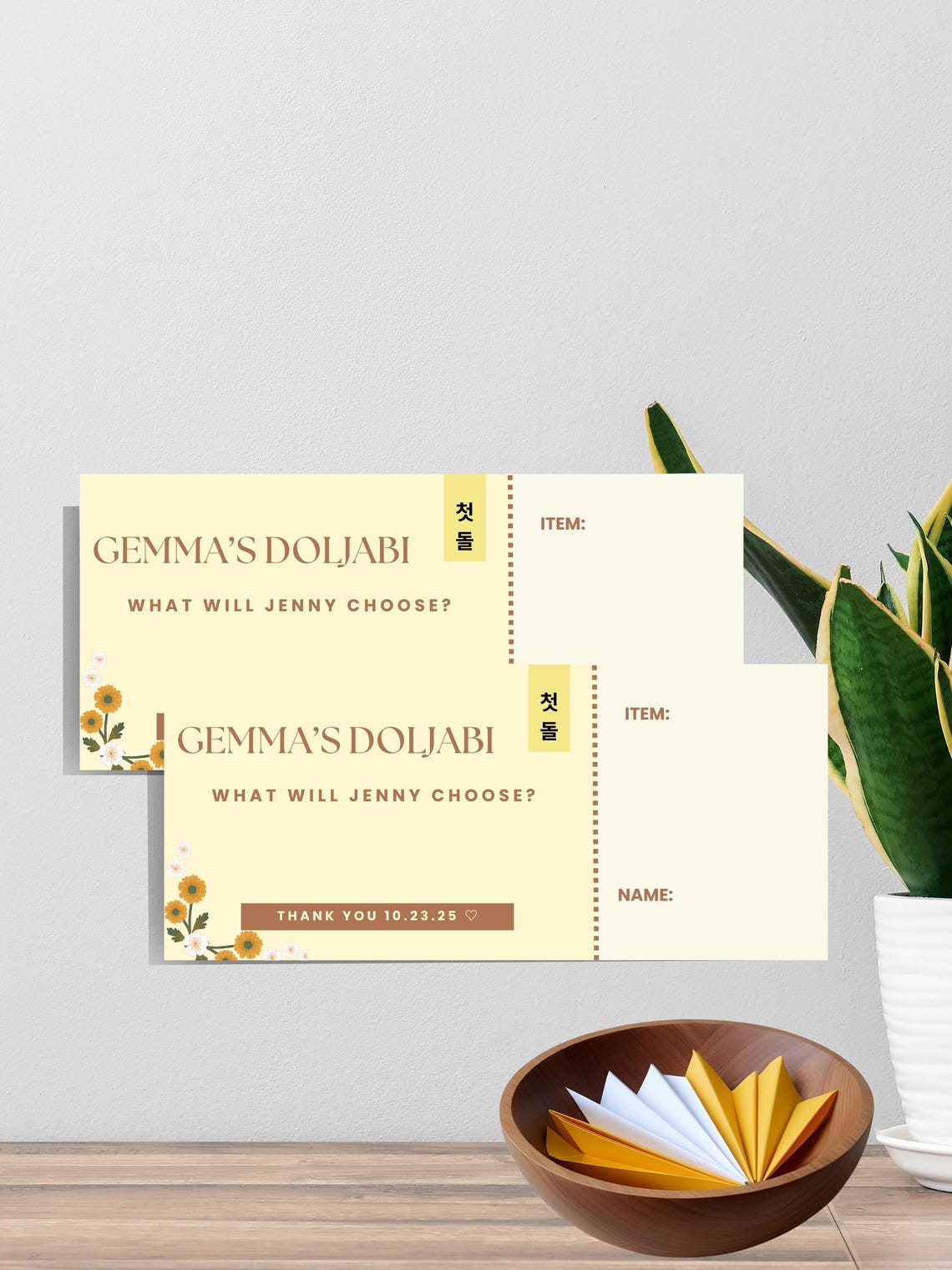 Doljabi Raffle Tickets 돌잡이 | Korean First Birthday Dohl 돌 Game | Guess ...