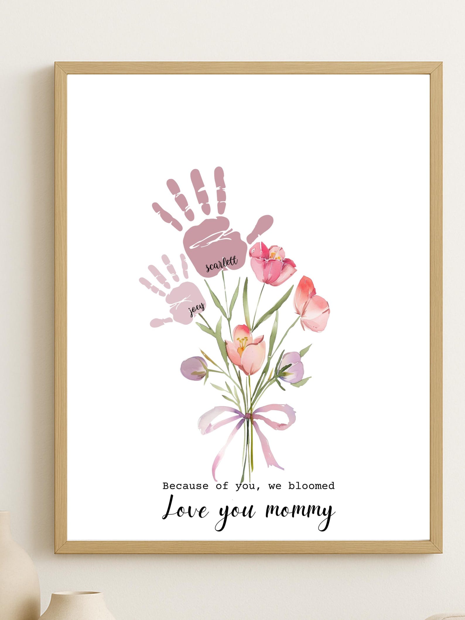 Mom Keepsake Handprint Art • Minimalist Mother's Day Printable • Custom ...