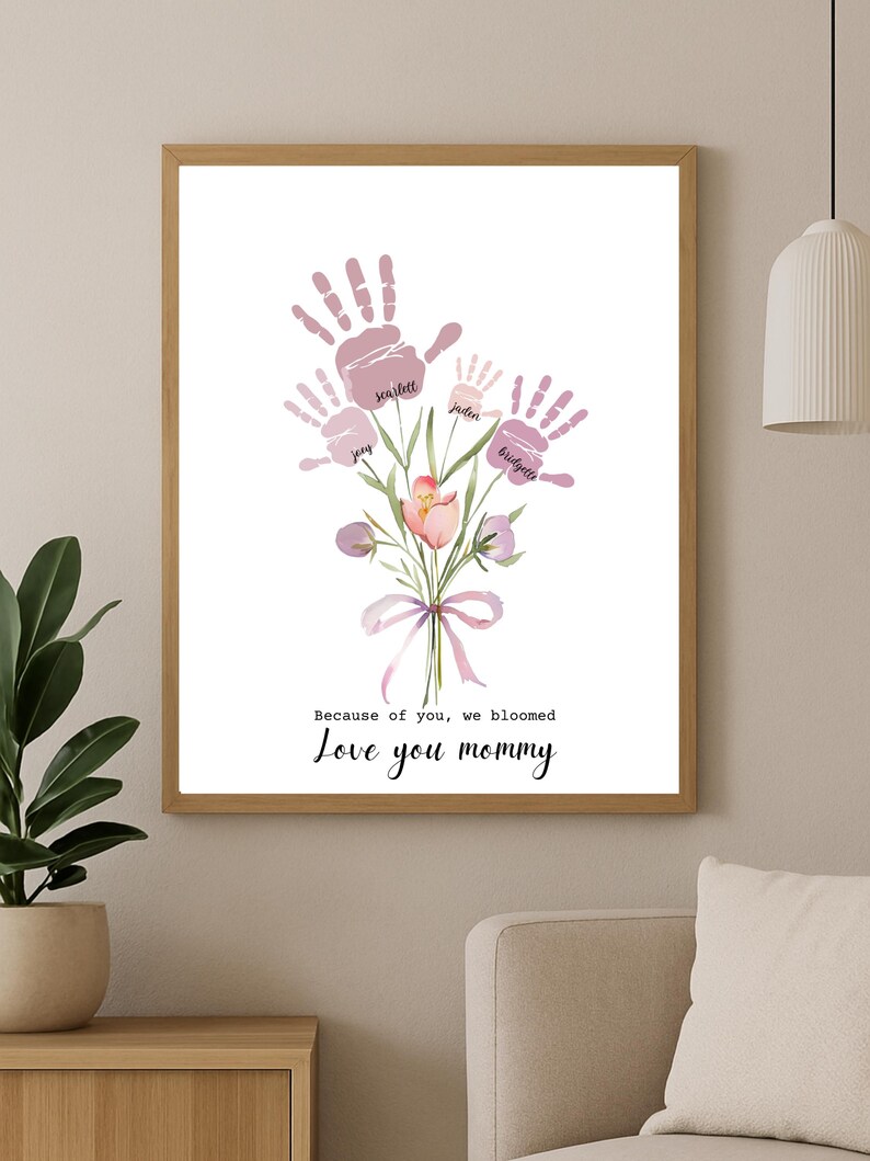 Mom Keepsake Handprint Art • Minimalist Mother's Day Printable • Custom ...