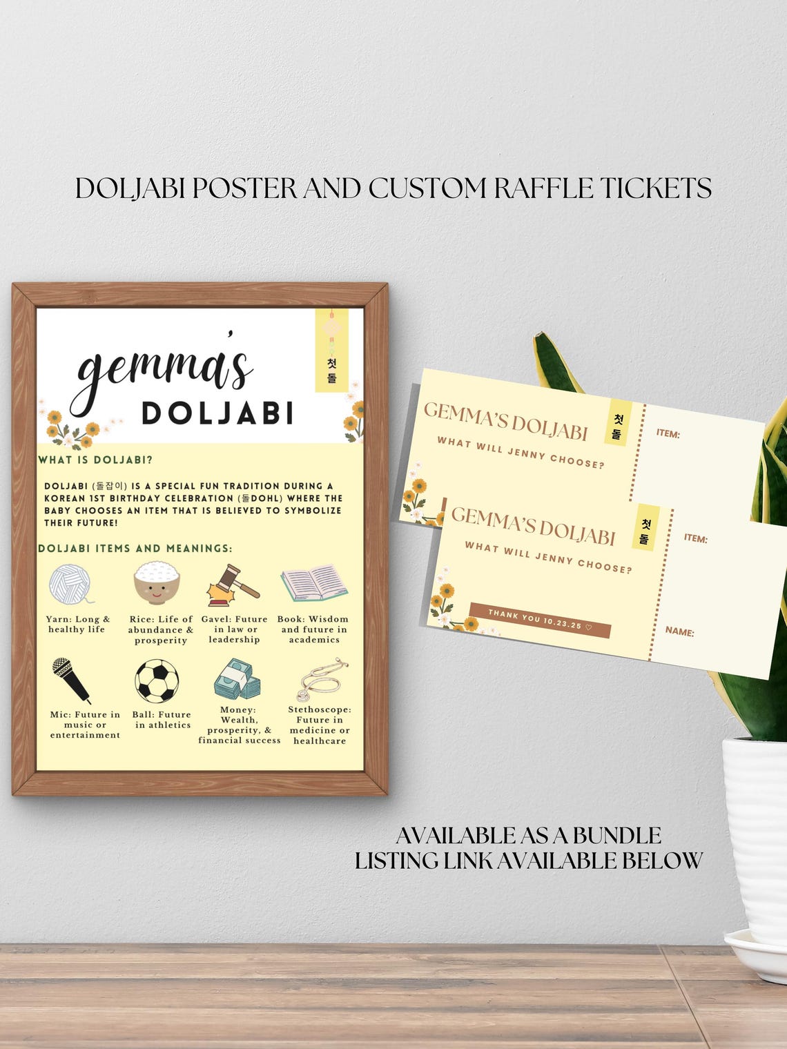 Doljabi Raffle Tickets 돌잡이 | Korean First Birthday Dohl 돌 Game | Guess ...