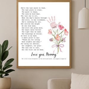 Sentimental Mother’s Day Handprint Poem Keepsake Personalized Editable ...