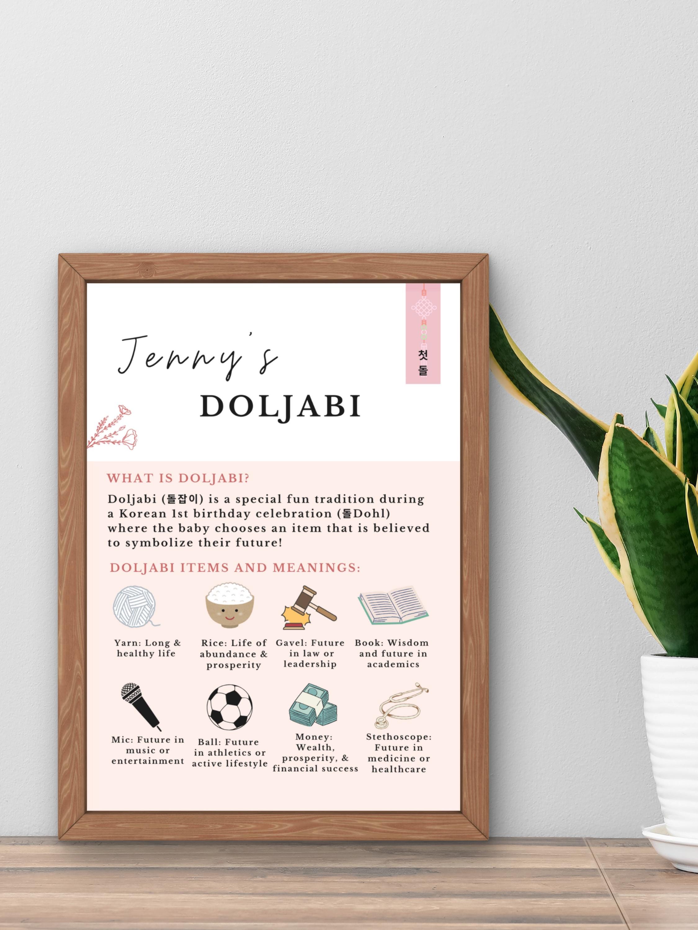 Doljabi Explanation Birthday Sign | Minimalist Korean Girl Dohl 1st ...
