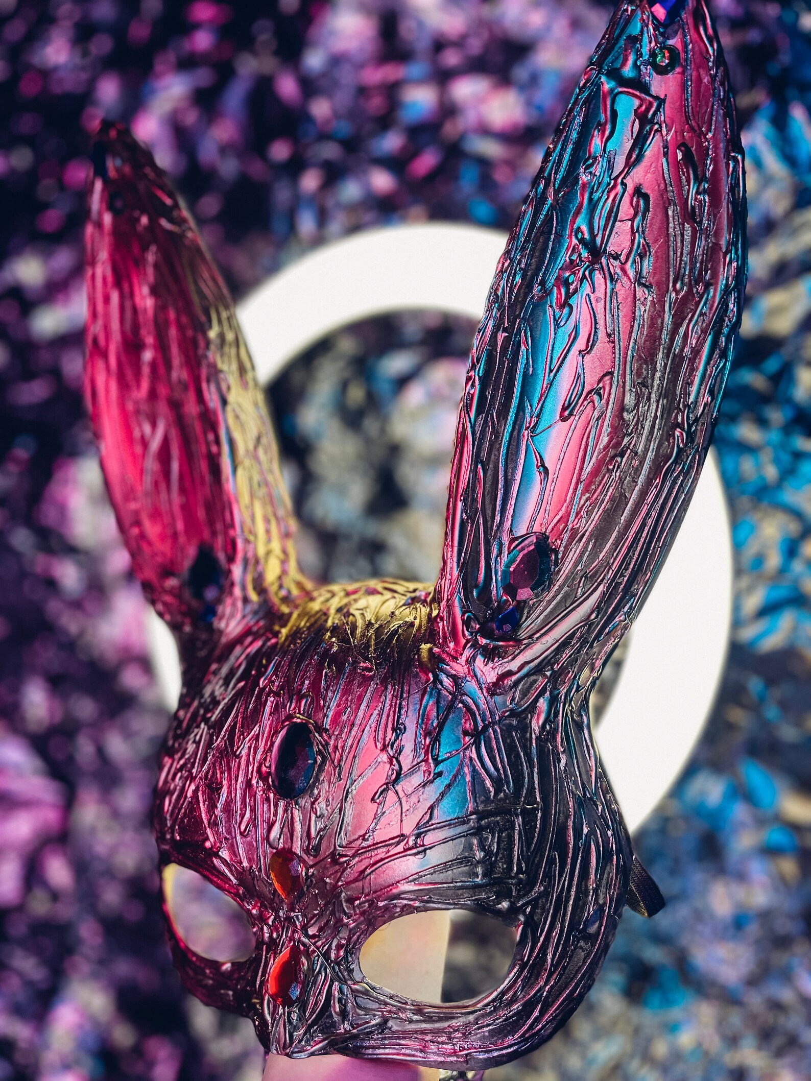 Gold Mask, Horror Easter Mask, Bunny Mask, Rabbit Mask, Halloween Prop ...