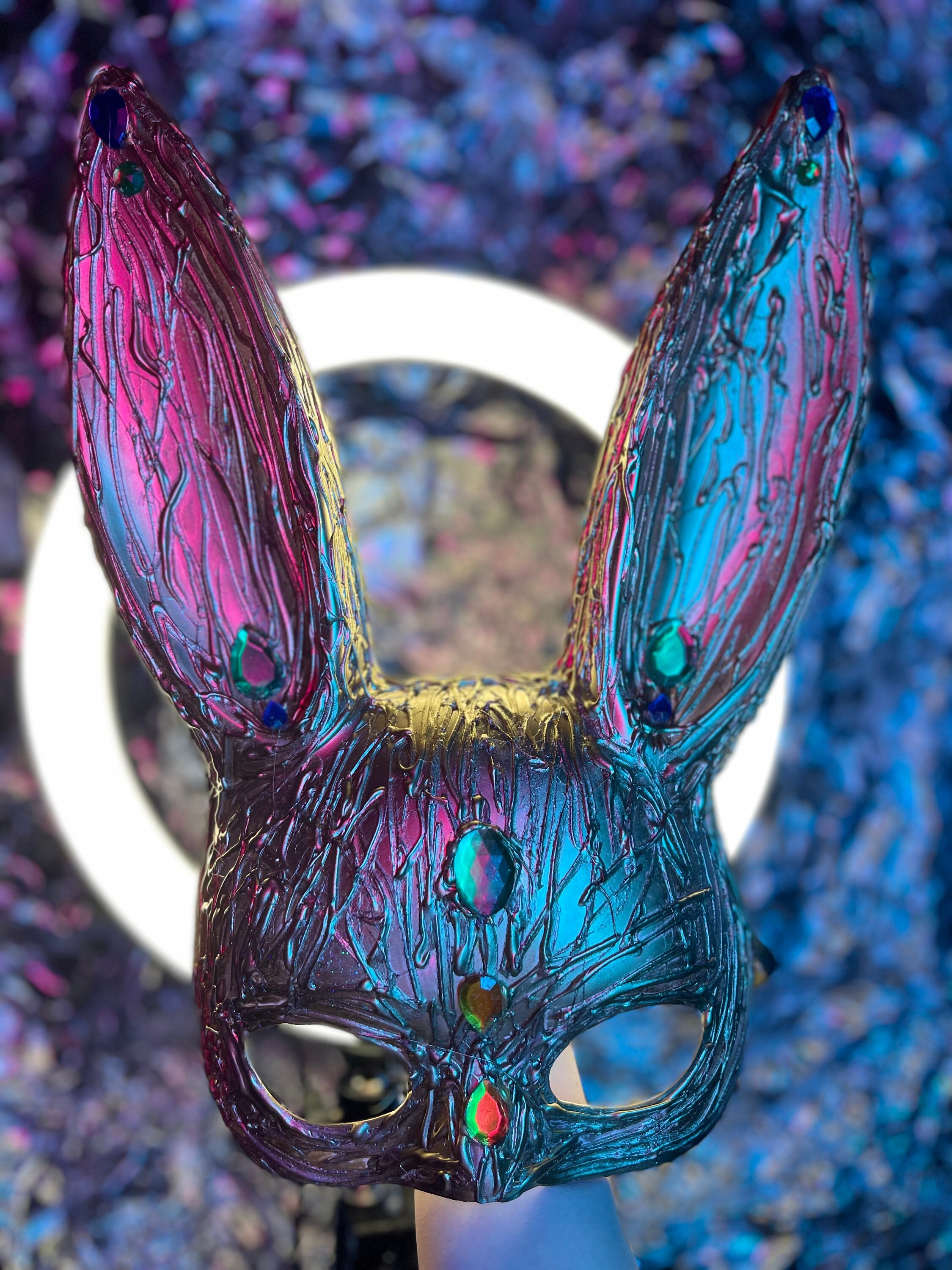 Gold Mask, Horror Easter Mask, Bunny Mask, Rabbit Mask, Halloween Prop ...