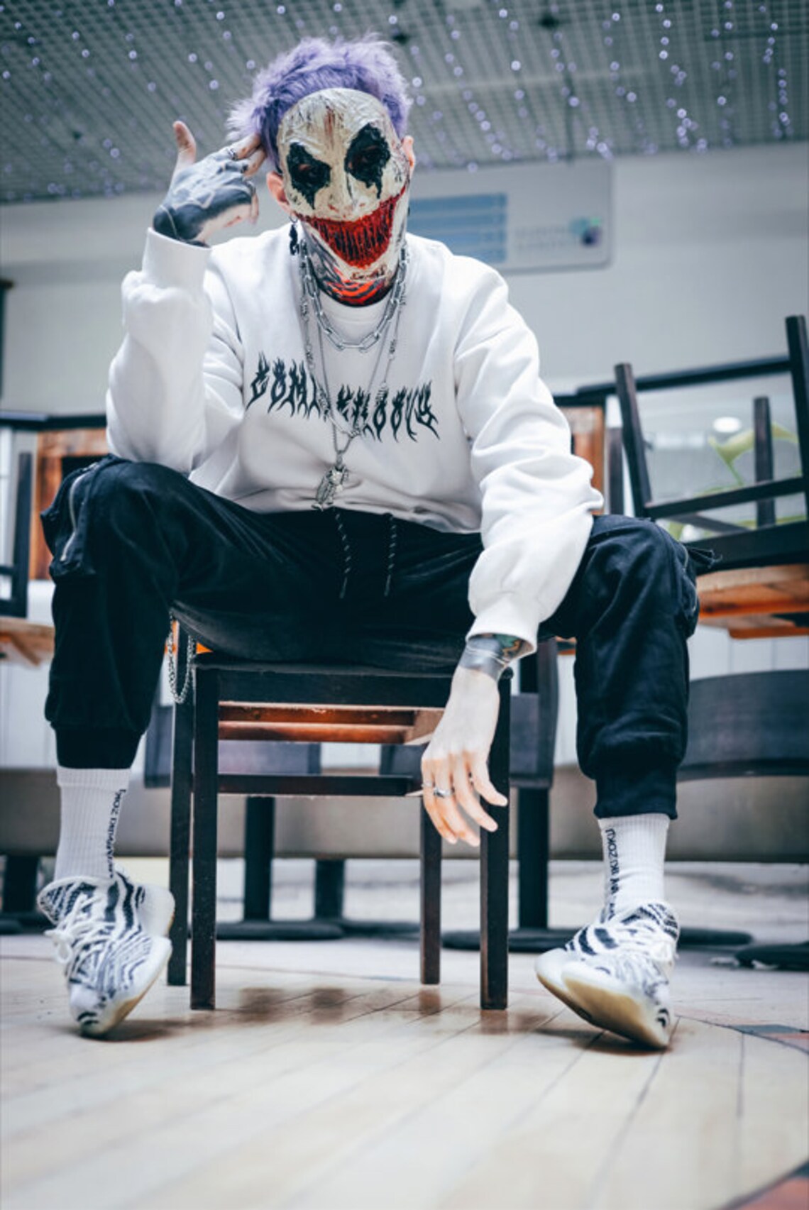 Adult / Crazy Clown Inspired Scary Mask / Horror Mask / Halloween Prop ...