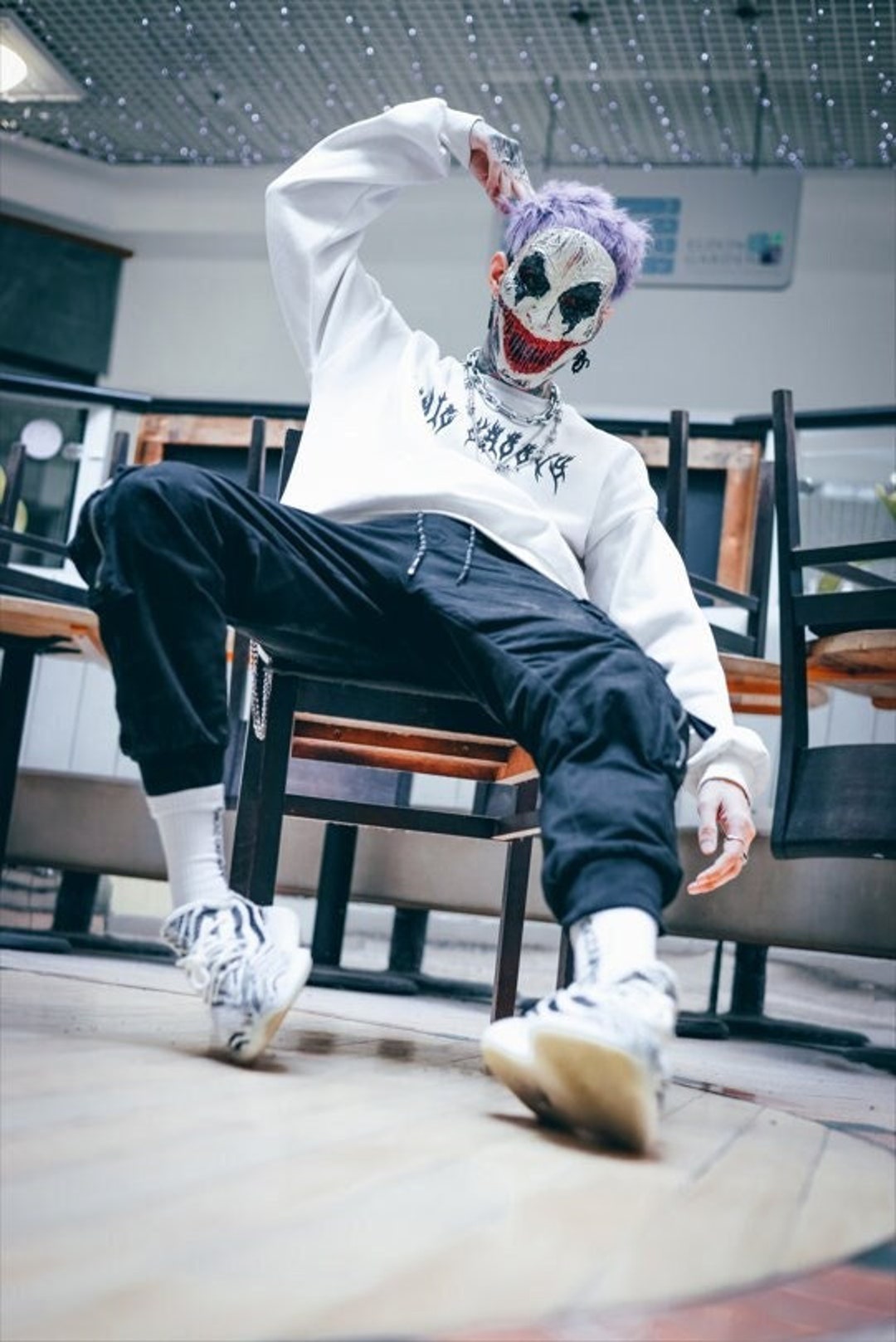 Adult / Crazy Clown Inspired Scary Mask / Horror Mask / Halloween Prop ...