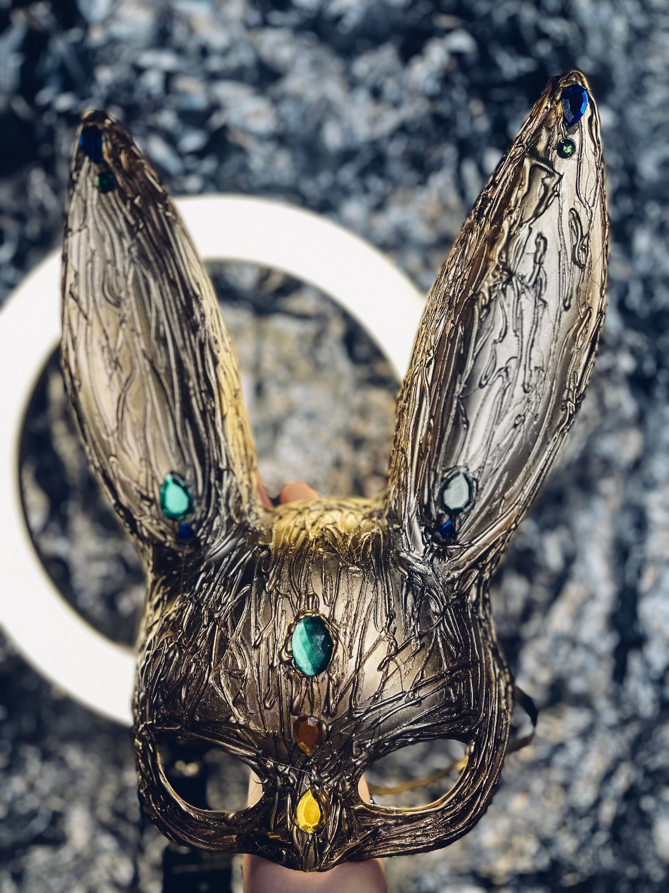 Gold Mask, Horror Easter Mask, Bunny Mask, Rabbit Mask, Halloween Prop ...