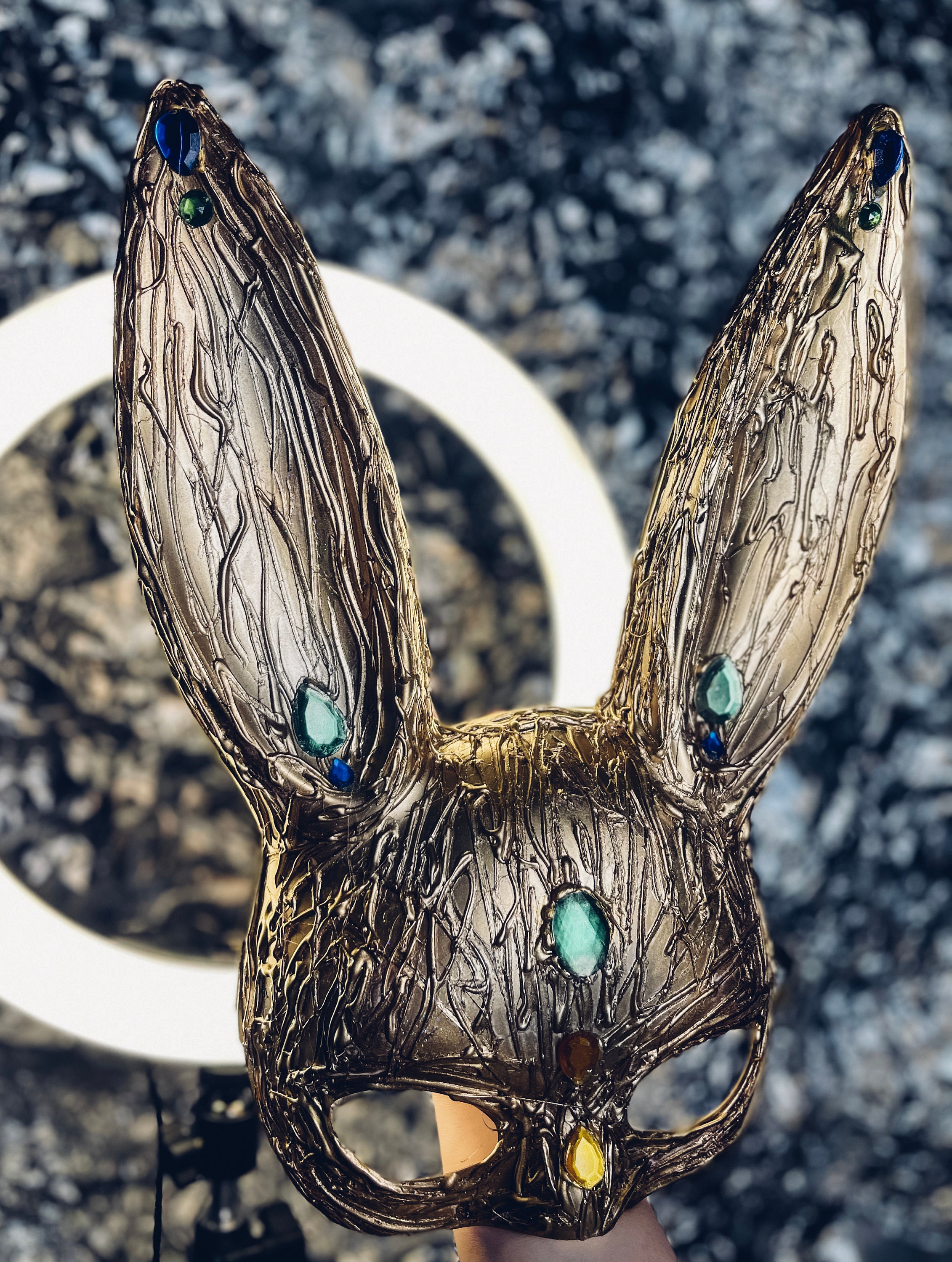 Gold Mask, Horror Easter Mask, Bunny Mask, Rabbit Mask, Halloween Prop ...