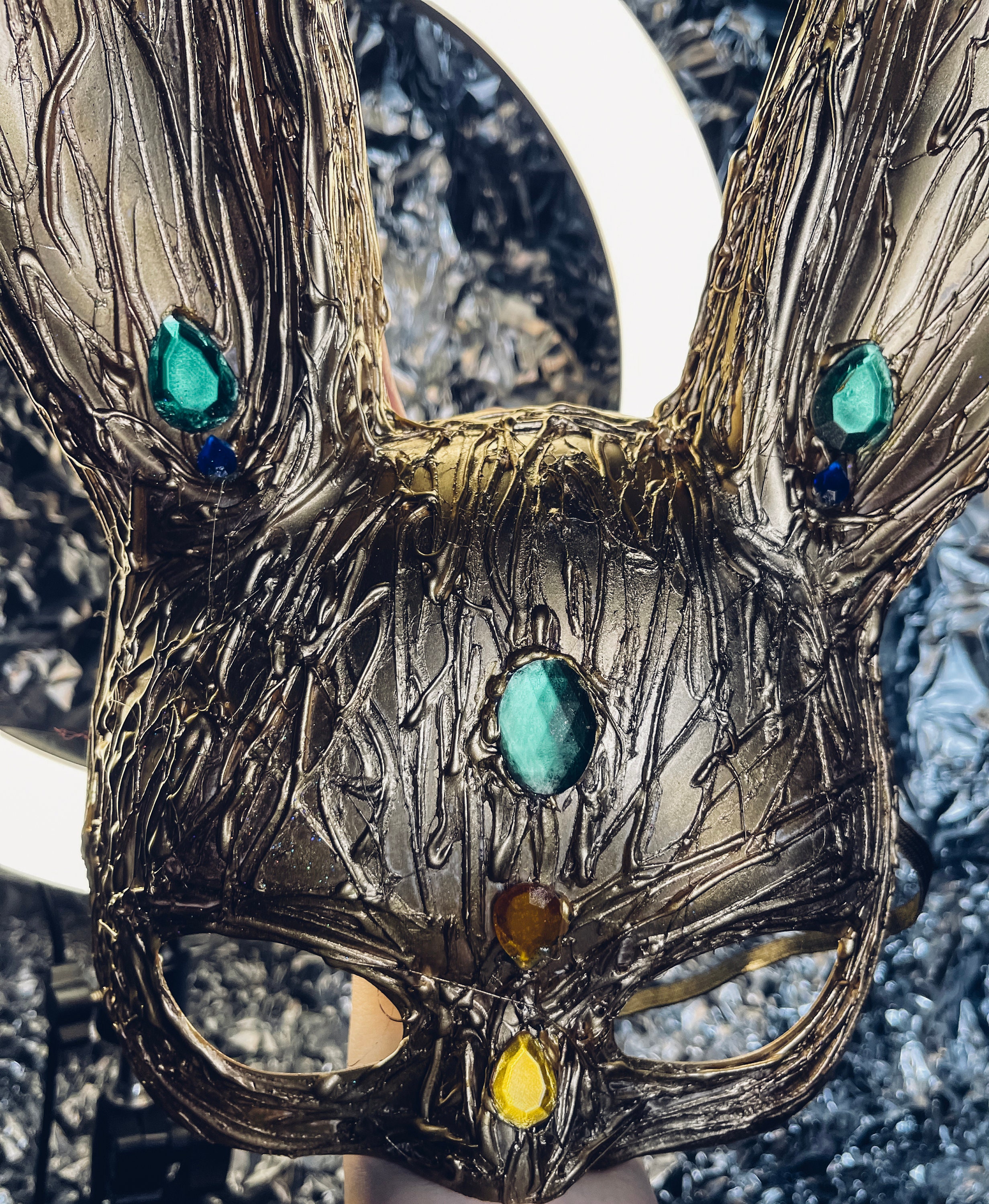 Gold Mask, Horror Easter Mask, Bunny Mask, Rabbit Mask, Halloween Prop ...