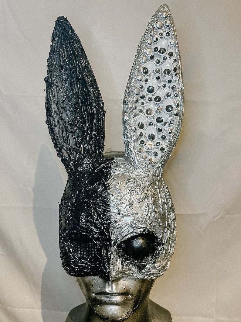 Rabbit Horror Mask, Bunny Face Mask, Halloween Prop, Fashion Style Mask ...