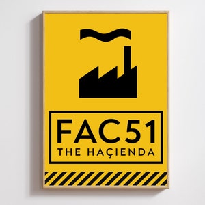 Hacienda Print, Fac 51 Print, Manchester Print, Wall Art, Print, Home ...