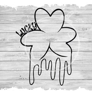 Drip Clover Silhouette Svg Png Jpg Sublimation Waterslide Image Best ...