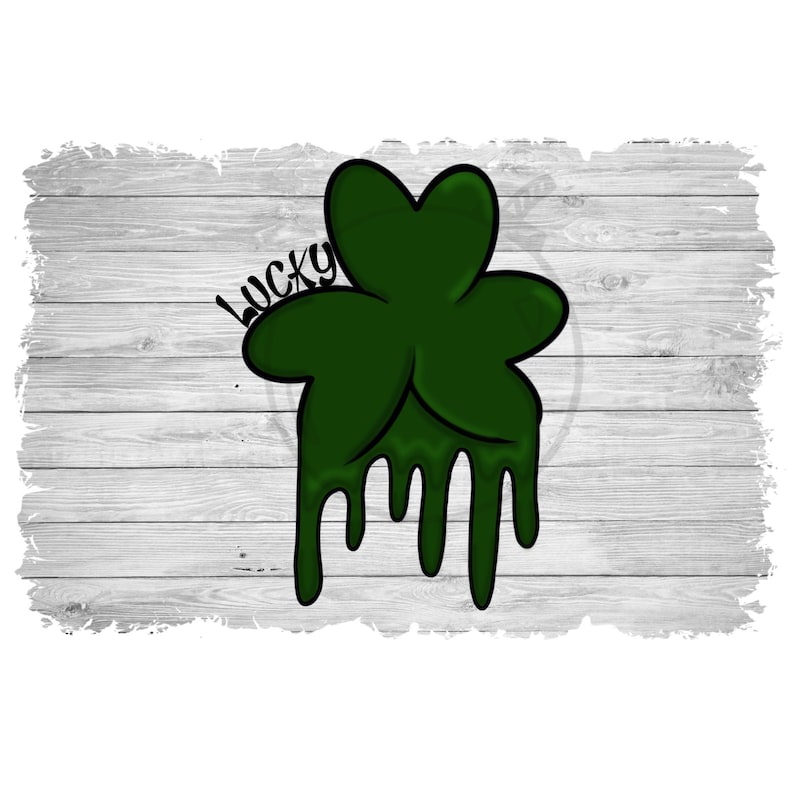 Drip Clover Silhouette Svg Png Jpg Sublimation Waterslide Image Best ...