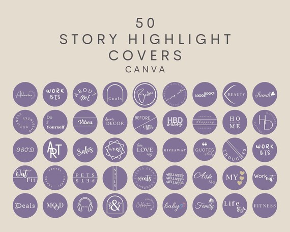 50 Purple Instagram Highlight Covers Minimalist Instagram - Etsy