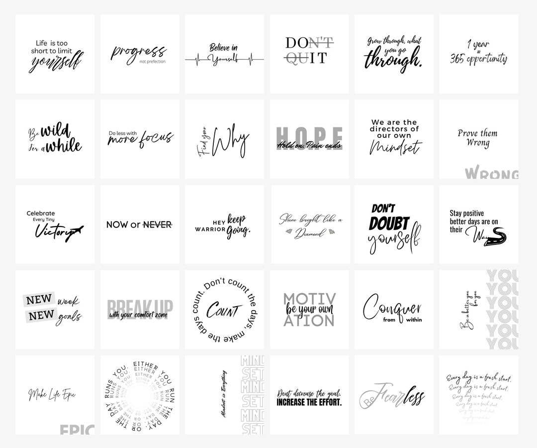 200 Instagram Inspirational Quote Pack| Editable Quote Templates ...