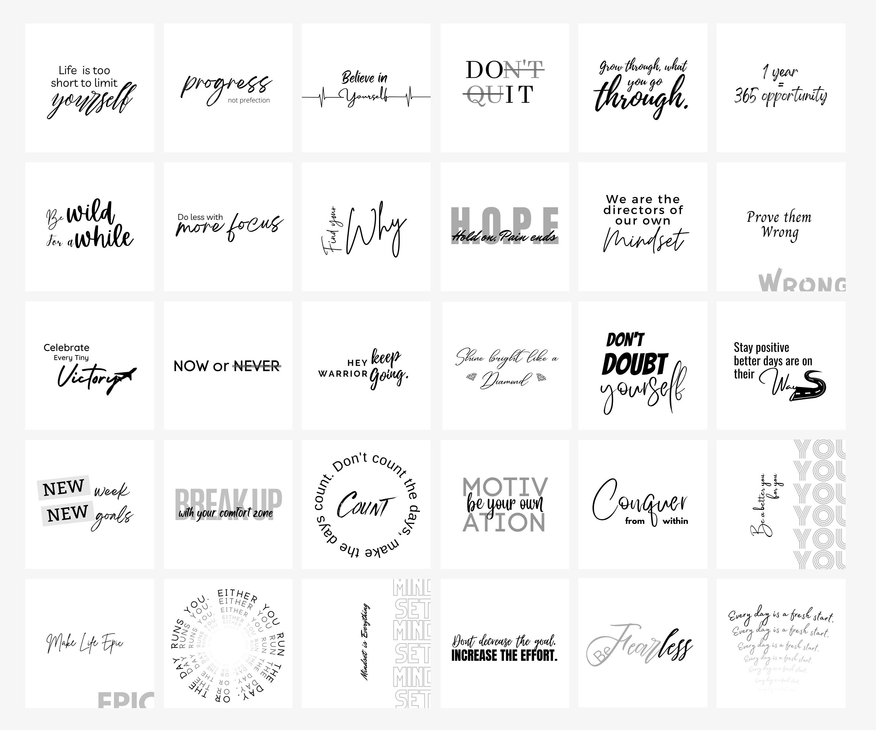 200 Instagram Inspirational Quote Pack| Editable Quote Templates ...