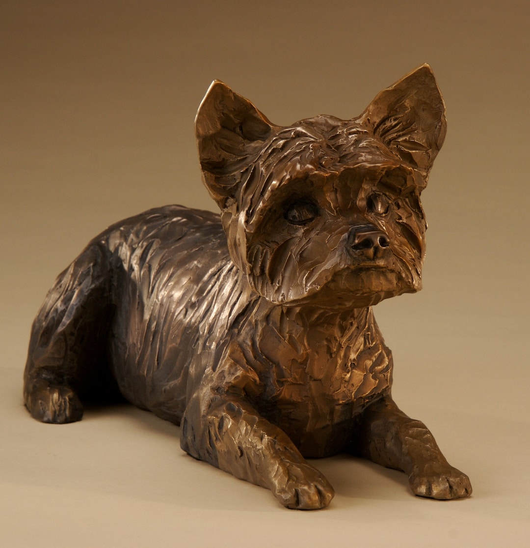 YORKIE SCULPTURE in BRONZE; Oliver by Artist Janis Gay Williamson ...