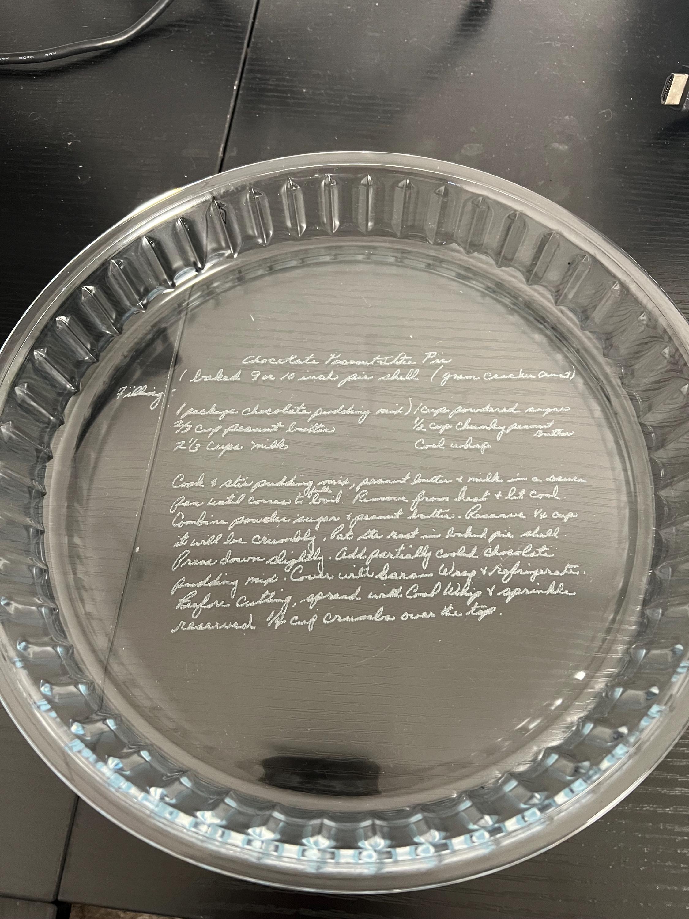 Custom Laser Engraved Glass Pie Pan – Personalized Bakeware Gift - Etsy