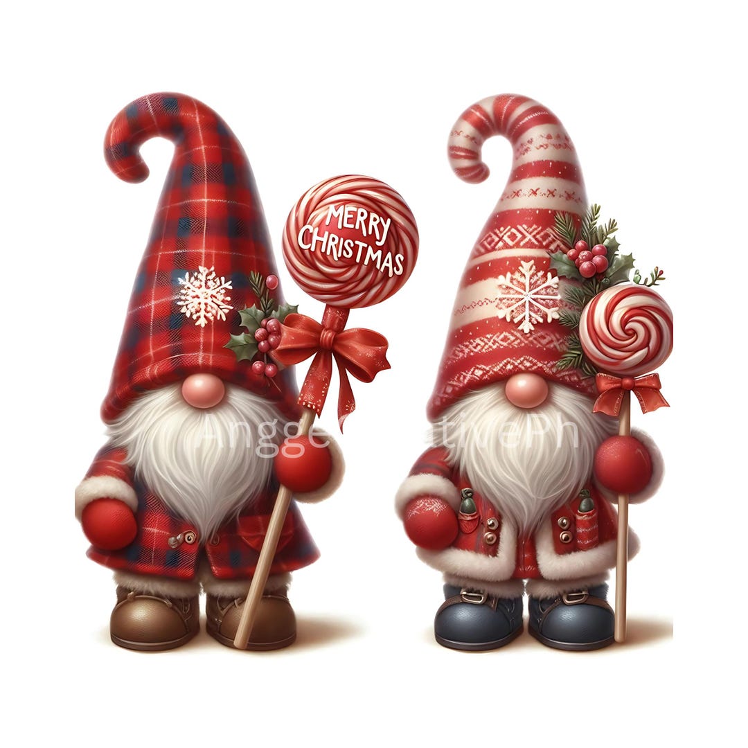 Watercolor Christmas Gnome Clipart Set: Festive Holiday Art (digital ...