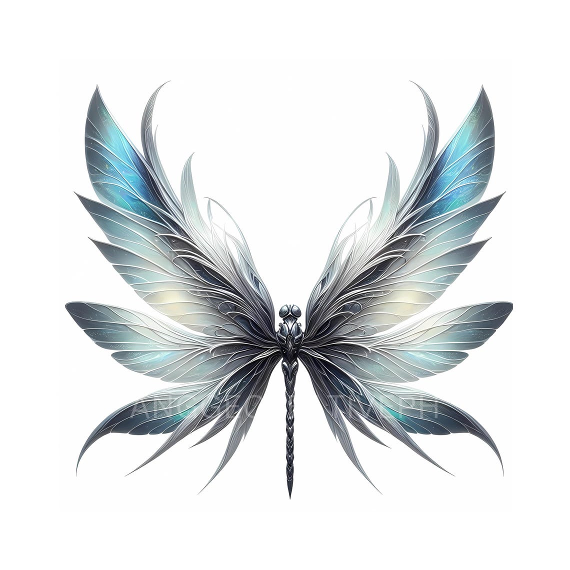 Metallic Dragonfly Wings Clipart: Fantasy Insect Set (digital Download ...