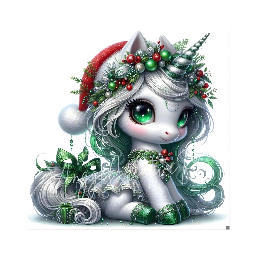 13 Christmas Clipart Unicorn JPEG | Fantasy Unicorn, Holiday Wings ...