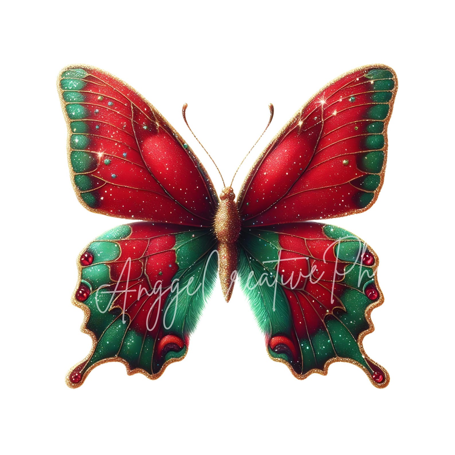 Christmas Butterfly Wings PNG Set | 15 Holiday Butterfly Clipart Images ...