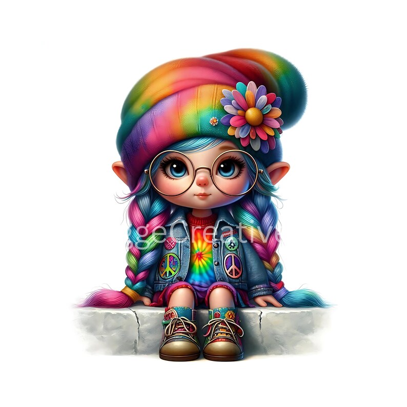 Groovy Hippie Gnome Clipart Set of 10 | Peaceful Retro Designs | 300 ...