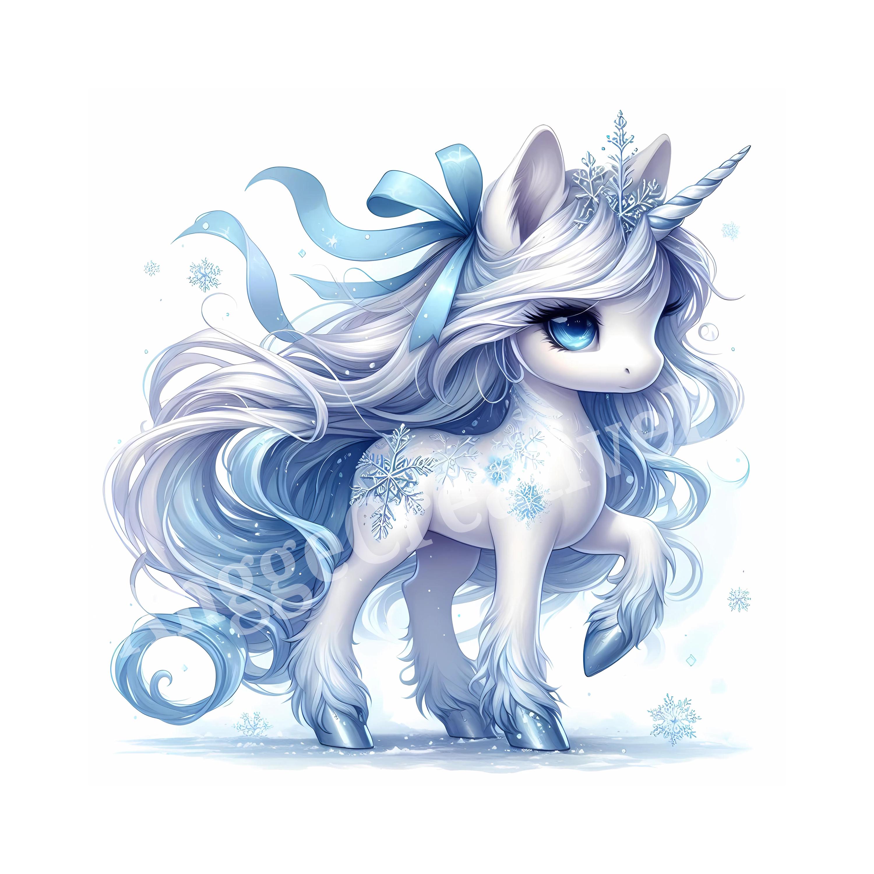 Winter Unicorn Jpegs Clipart Set of 7 | High-quality 300 DPI ...