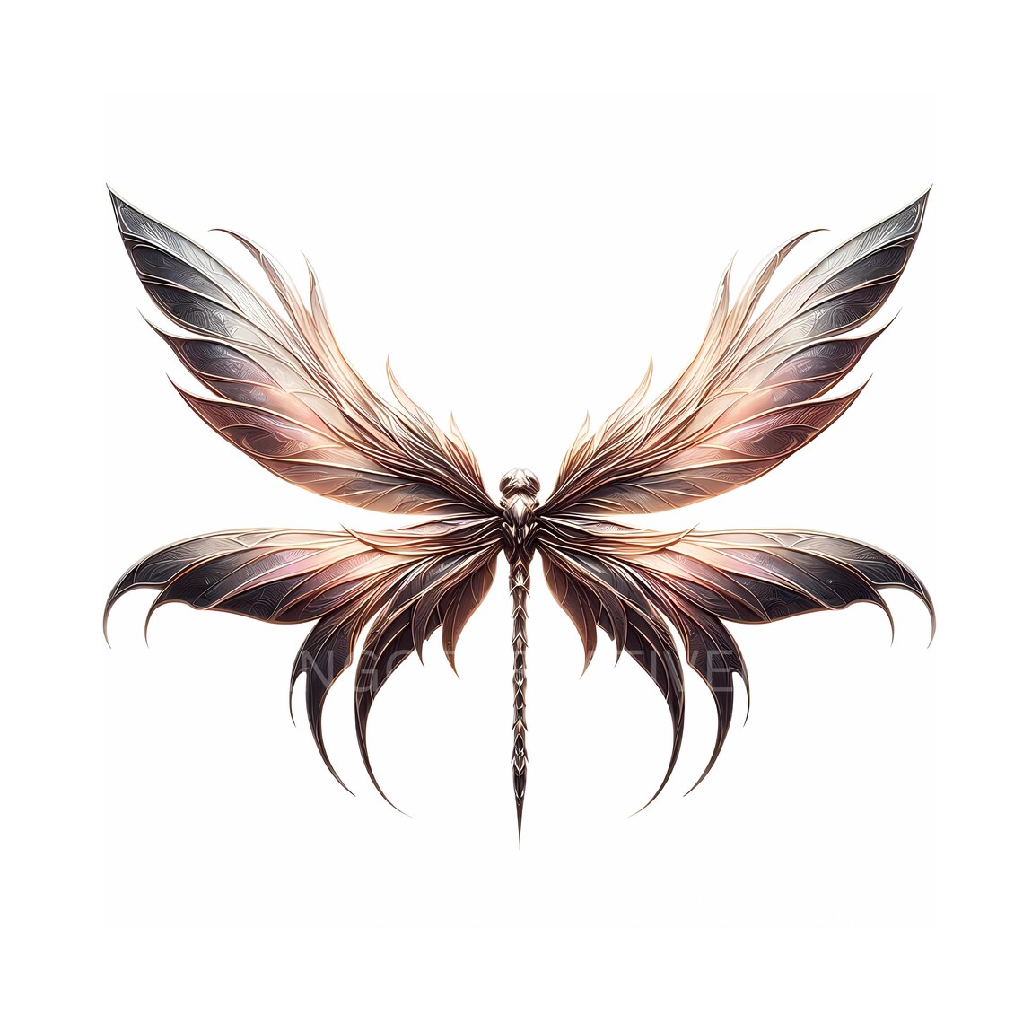 Metallic Dragonfly Wings Clipart: Fantasy Insect Set (digital Download ...