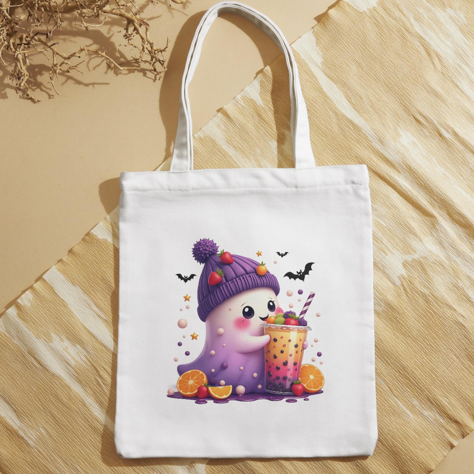 Halloween Ghost Bubble Tea Clipart: Kawaii Boba Tea Design (JPEG ...
