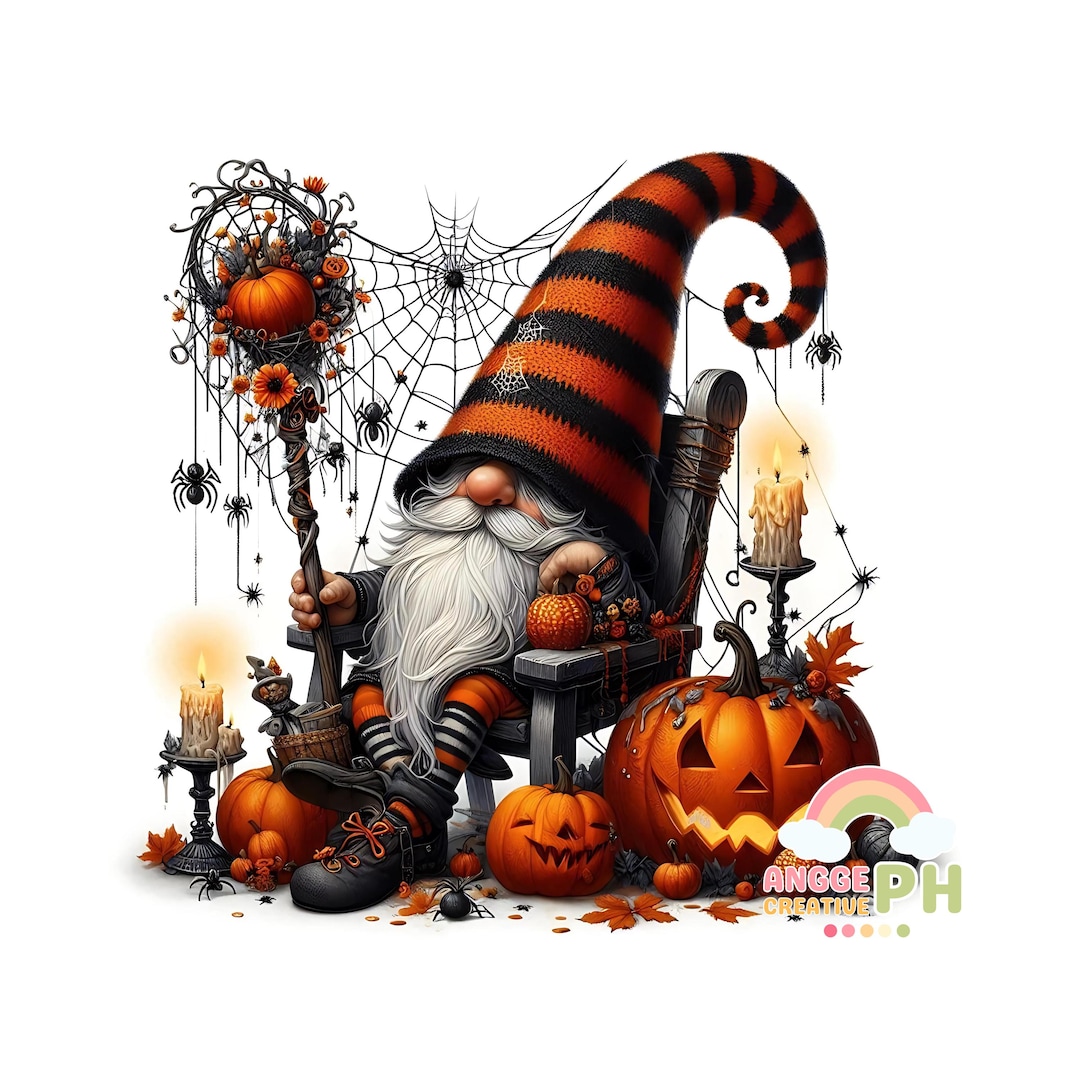 Halloween Gnome Clipart: Spooky Pumpkin Decor (digital Download) - Etsy