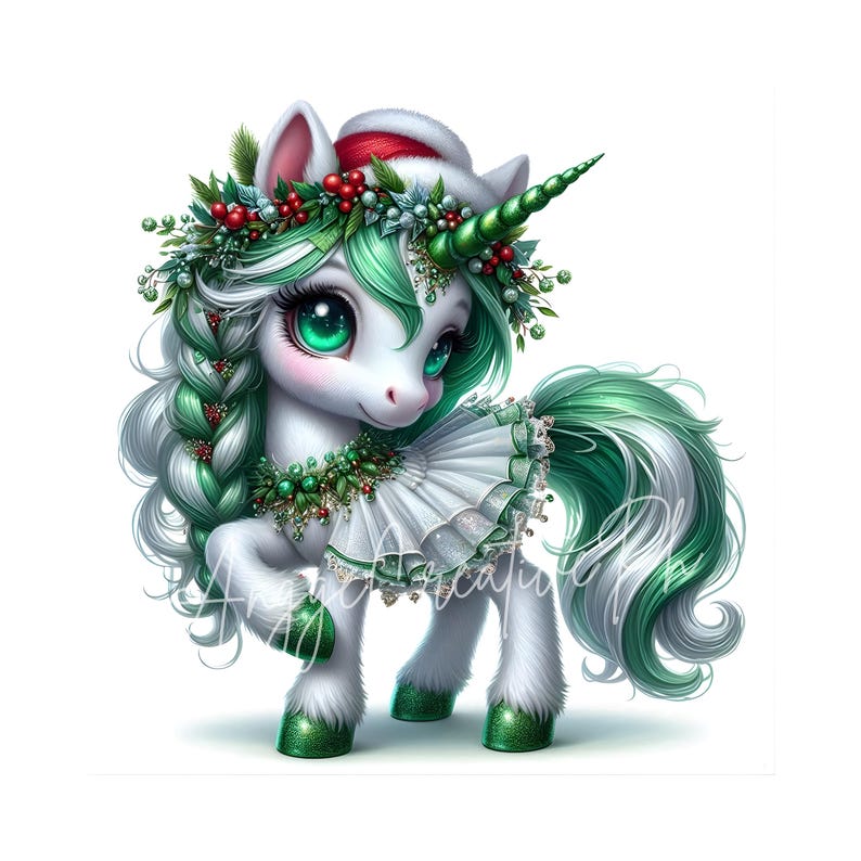 13 Christmas Clipart Unicorn JPEG | Fantasy Unicorn, Holiday Wings ...