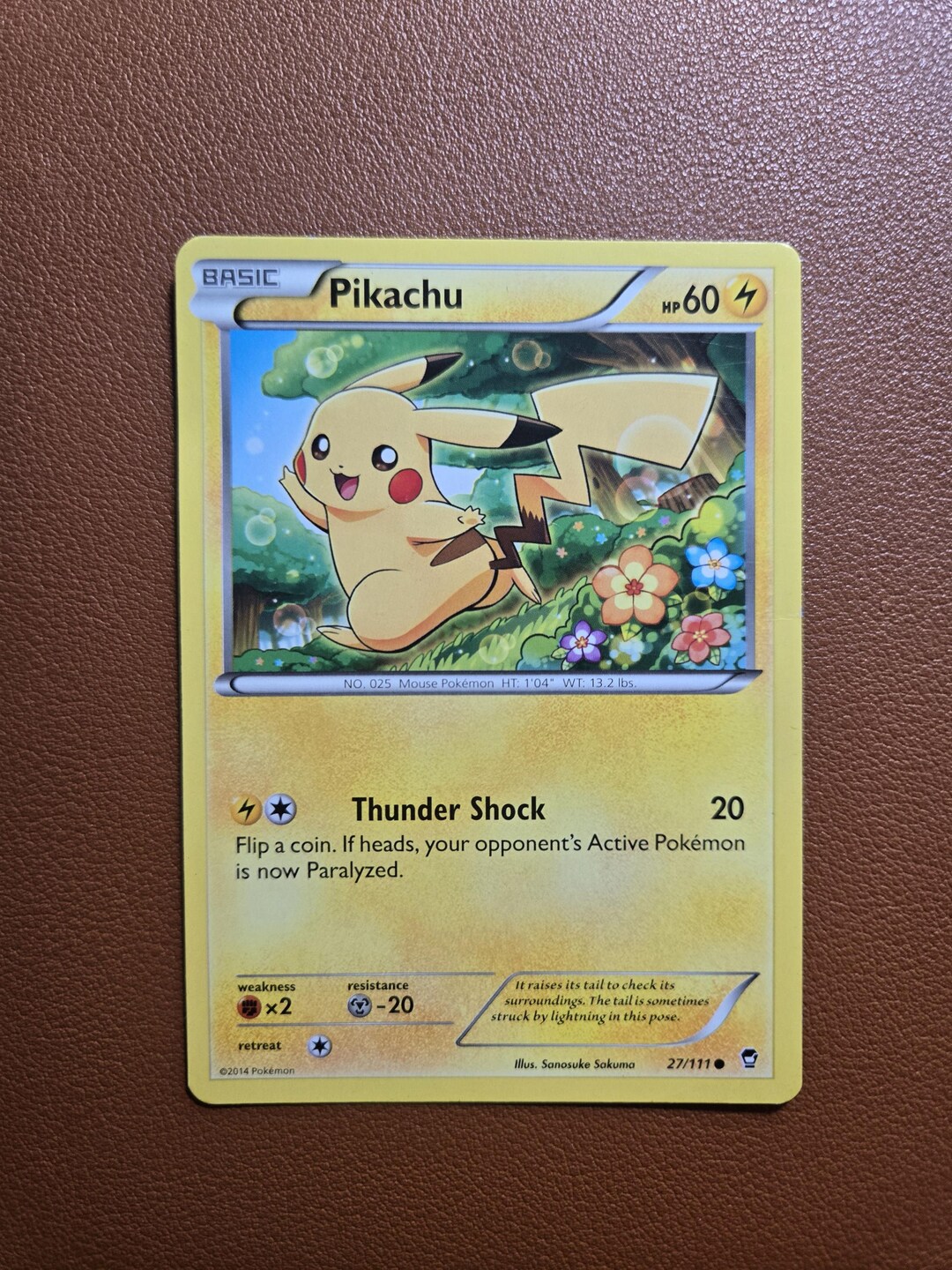Pikachu Thunder Shock 60 HP Pokemon Trading Card Rare Pika Condition ...