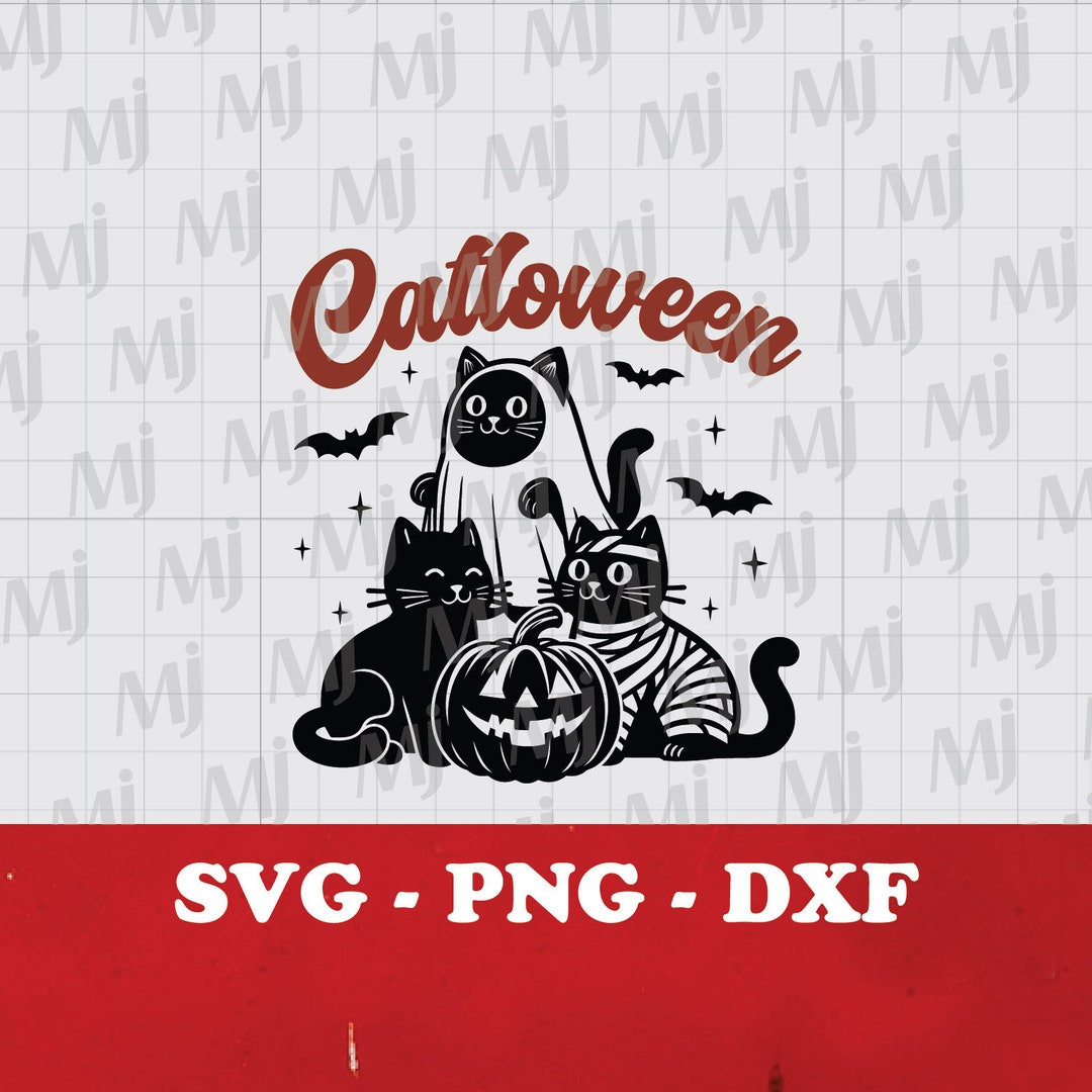 Catloween Svg, Happy Halloween Svg, Cat Halloween Clip Art, Funny ...