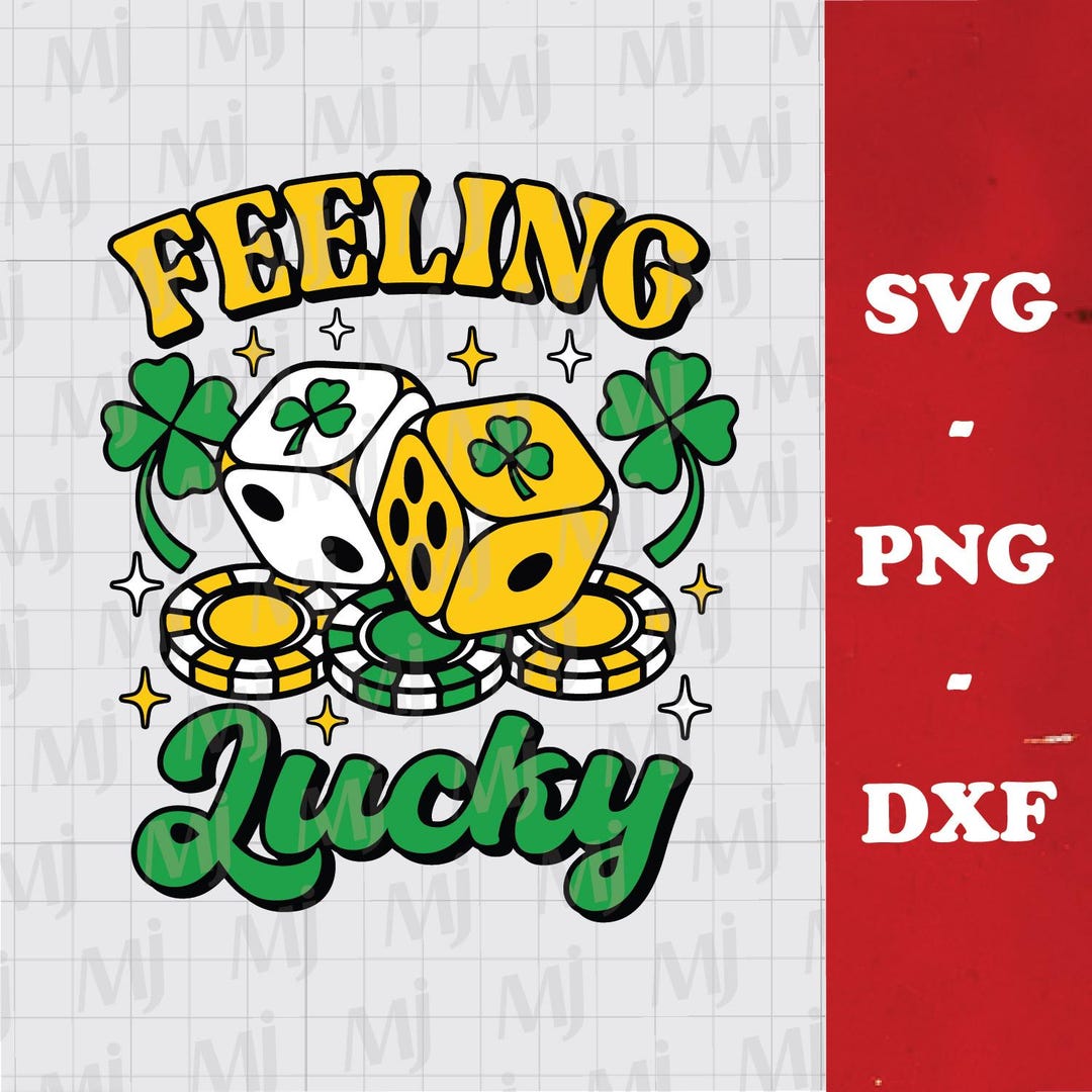 Feeling Lucky St Patrick's Day SVG: Shamrock Dice Design (digital ...