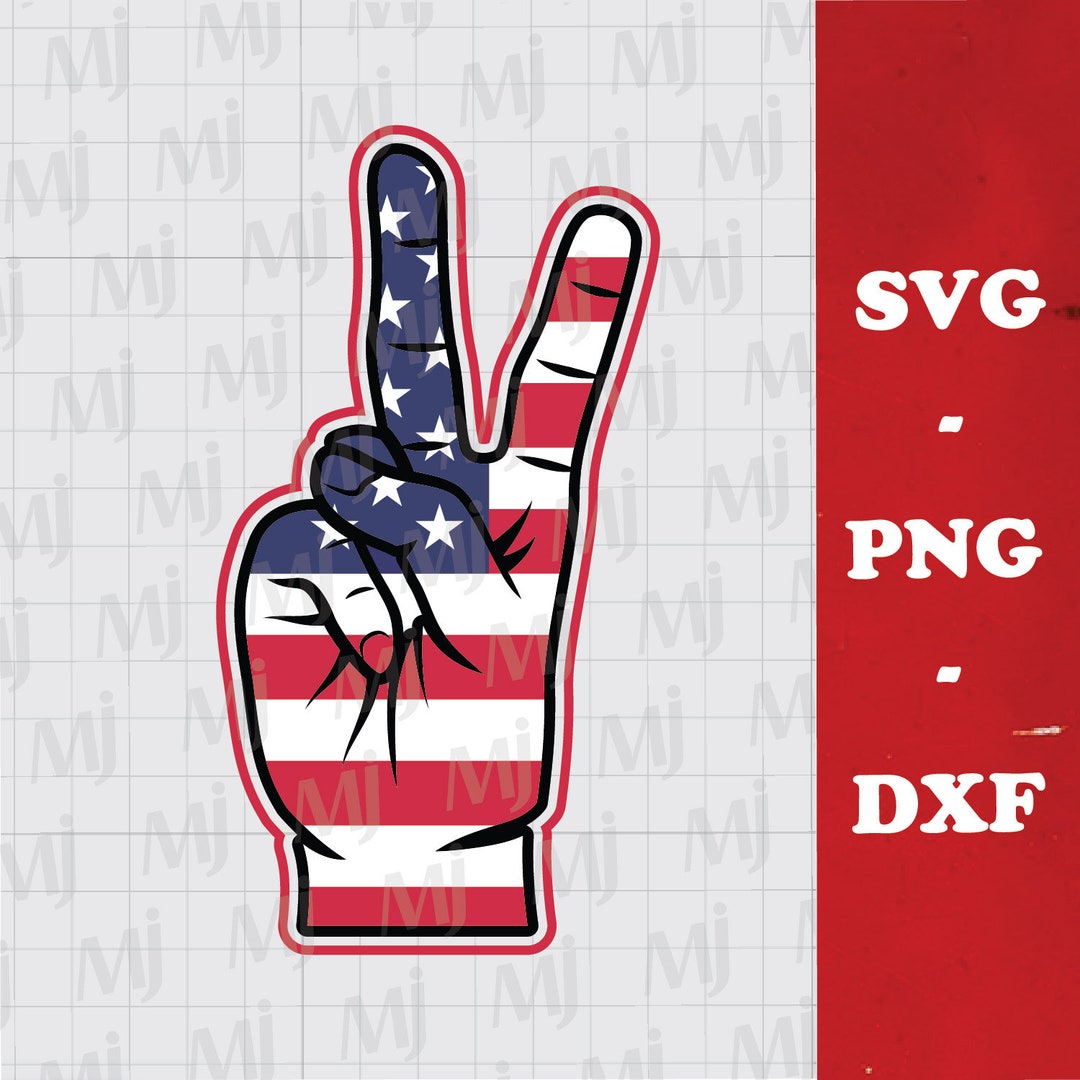 American Peace Sign SVG: 4th July Patriotic Clipart (digital Download ...