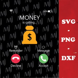 Money is Calling Shirt Design: Funny Money Lover Tee (digital Download ...