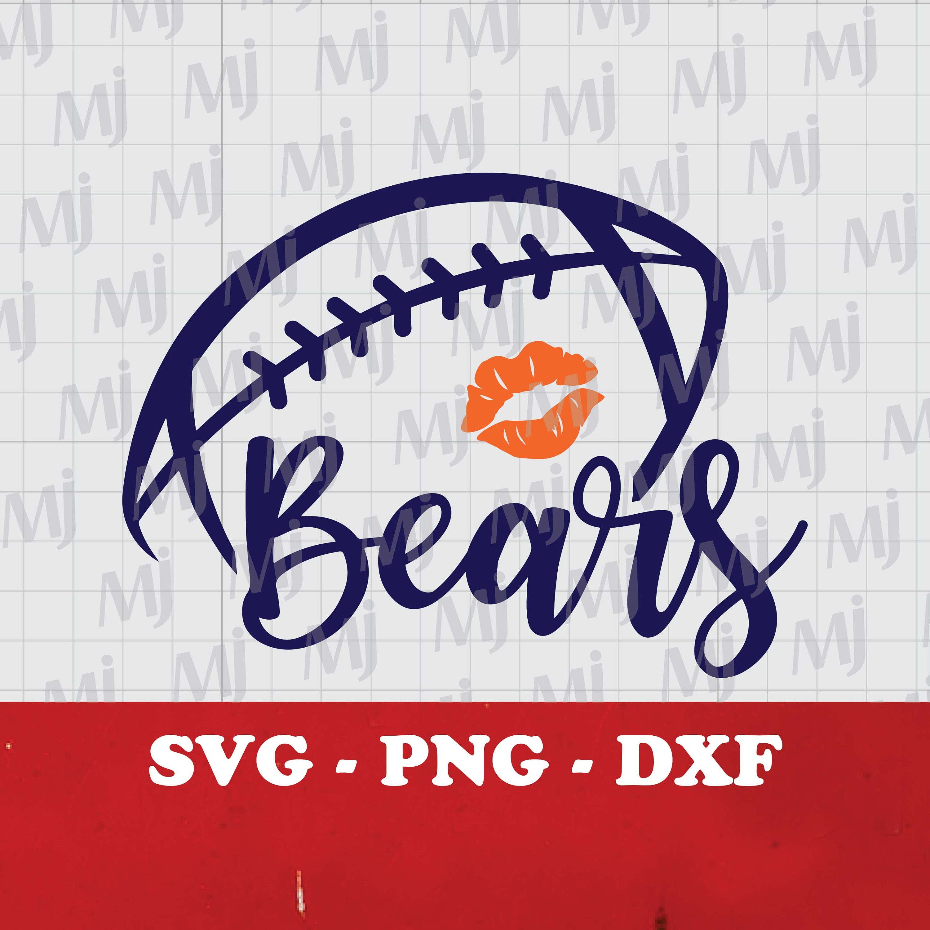 Bears Football SVG, Funny Football Season SVG, Clipart for Cricut, Kiss ...
