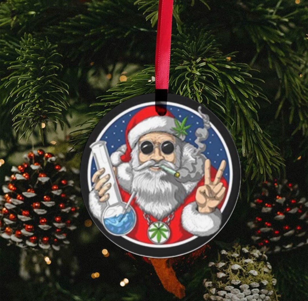 Santa Marijuana Christmas Ornament - Etsy