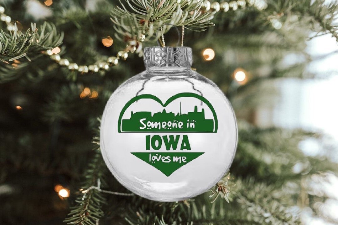 Iowa Christmas Ornament - Someone in Iowa Loves Me - Etsy