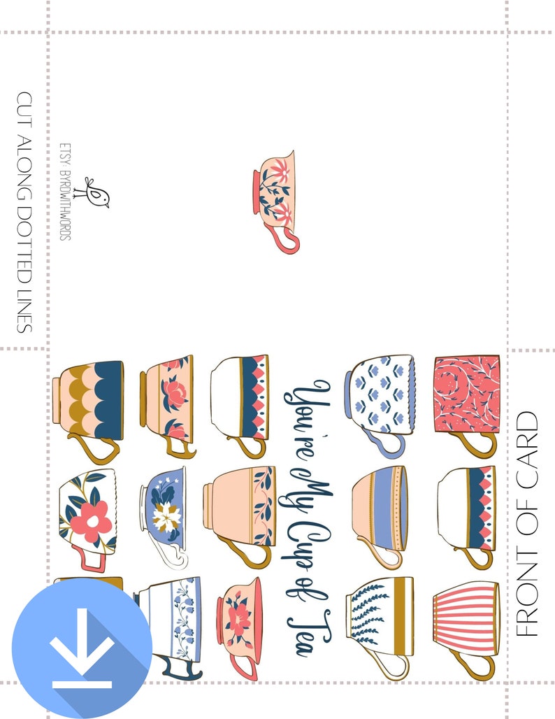 You're My Cup of Tea Card: Printable Anniversary Card (digital Download ...