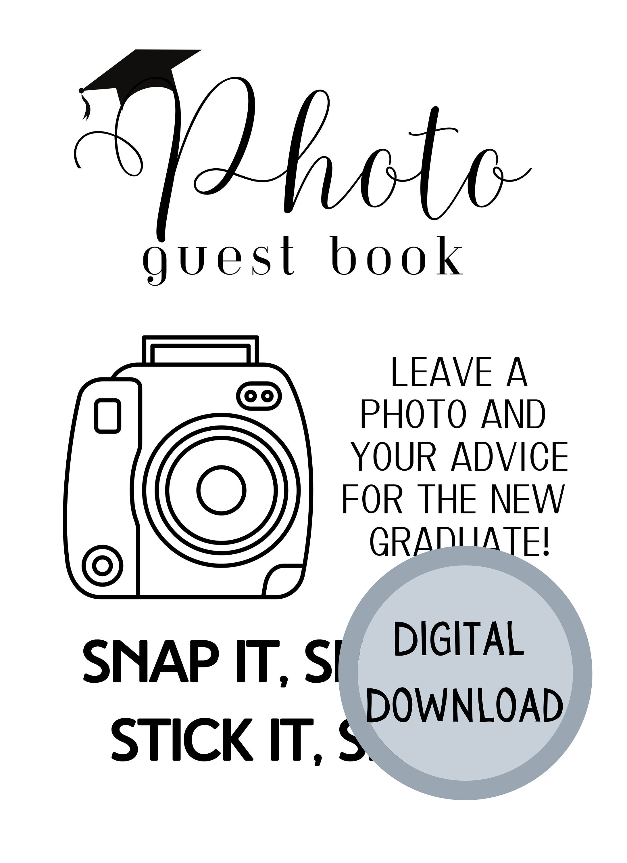 Graduation Polaroid Guest Book Sign: Advice for Graduate (digital Print ...