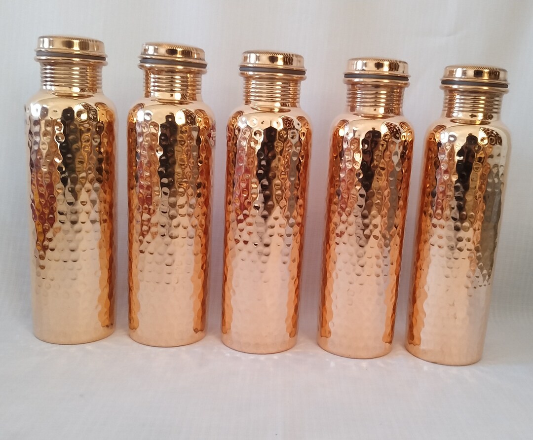 Handmade Indian Copper Bottle, Hammered Copper Drinkware - Etsy