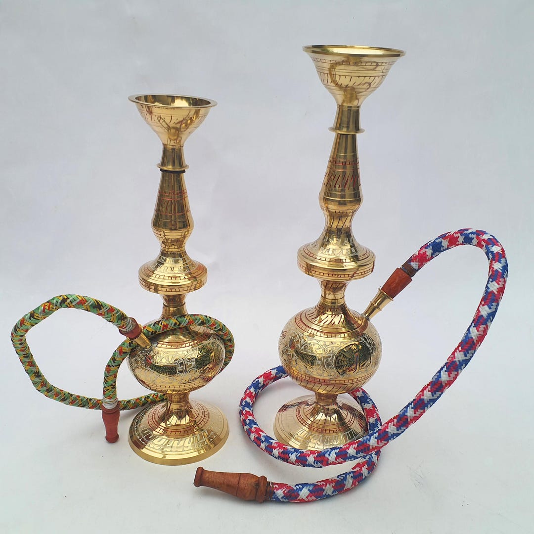 Antique Brass Hookah, Vintage Indian Minakari Home Decor - Etsy