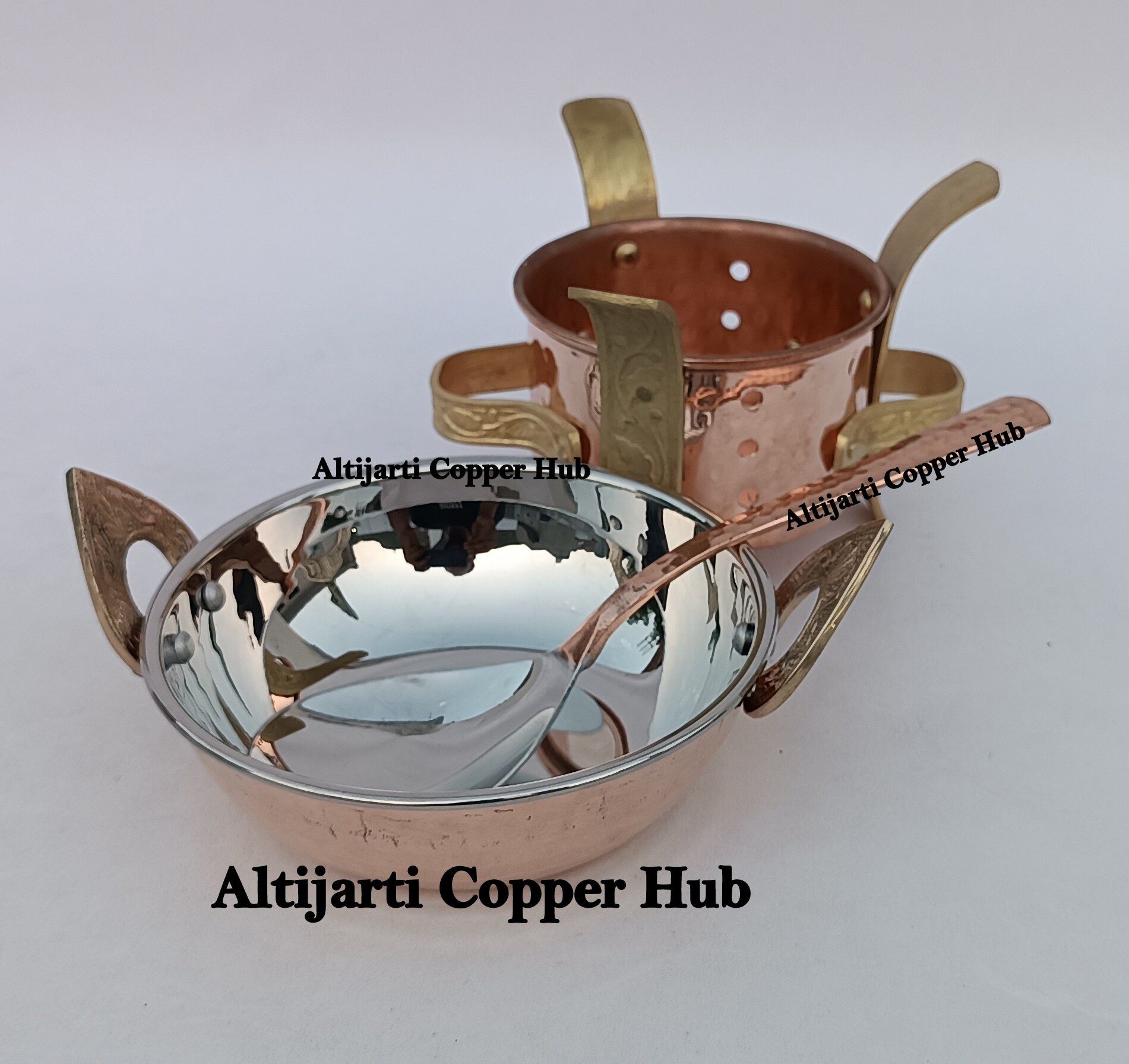 Copper Sigdi With Brass Handles, Food Warmer for Home, Restaurant With ...