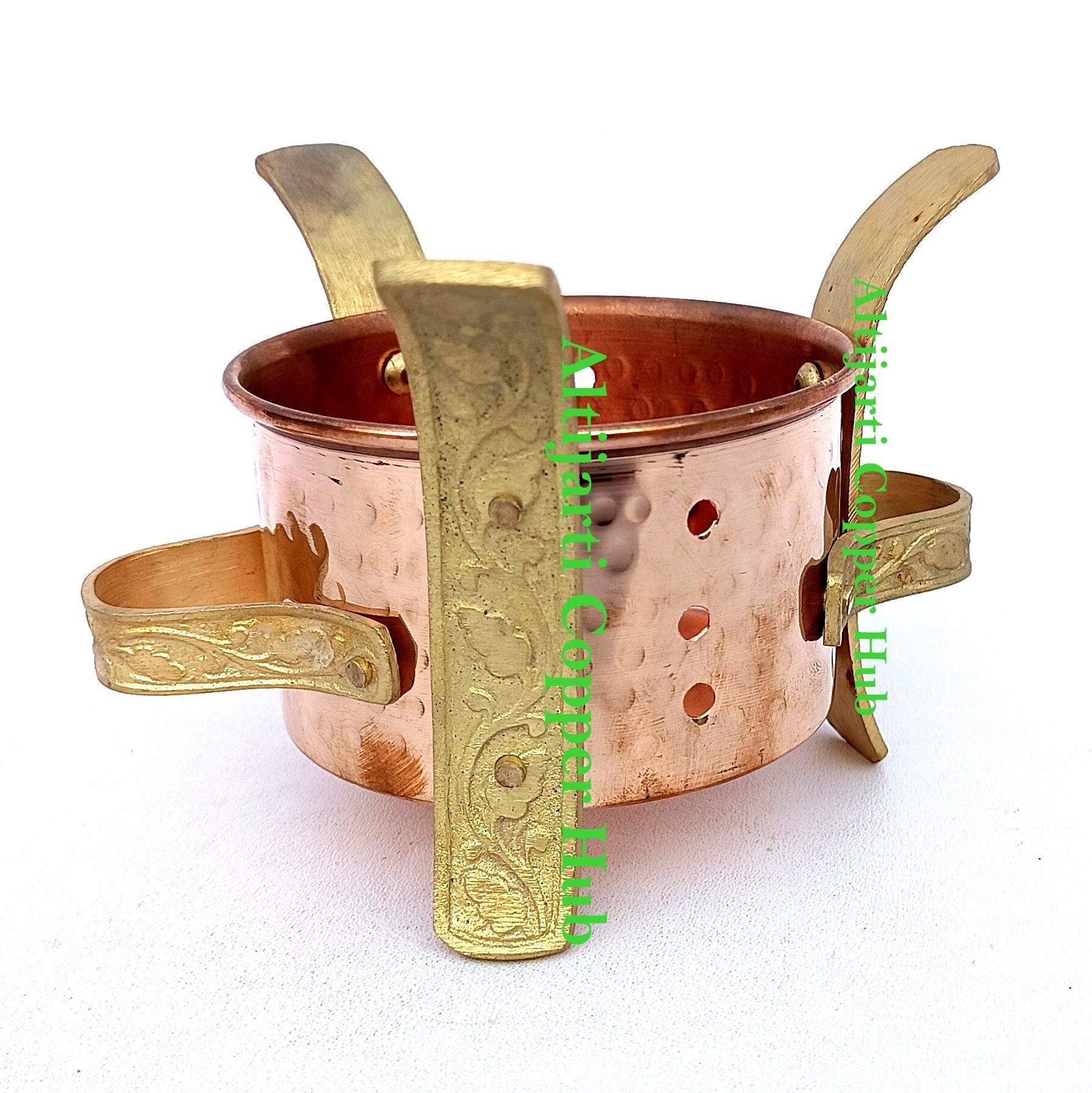 Copper Sigdi With Brass Handles, Food Warmer for Home, Restaurant With ...