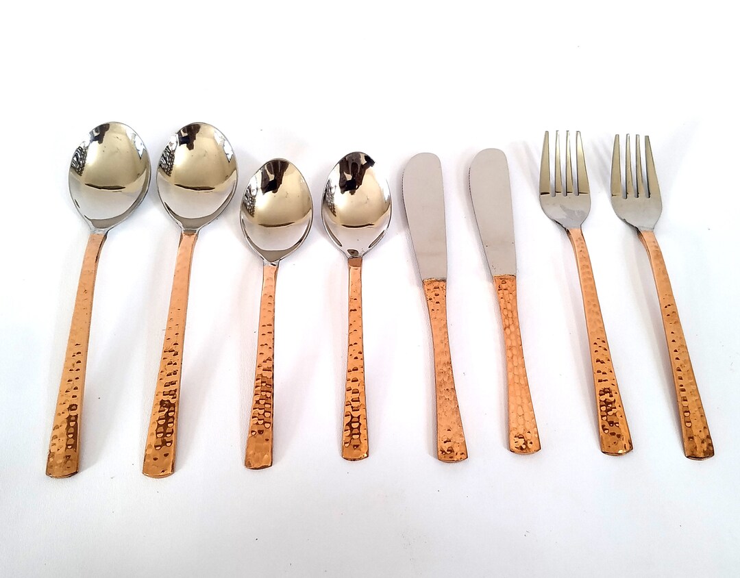 Copper Stainless Steel Flatware, Copperware Kitchen Dinnerware ...