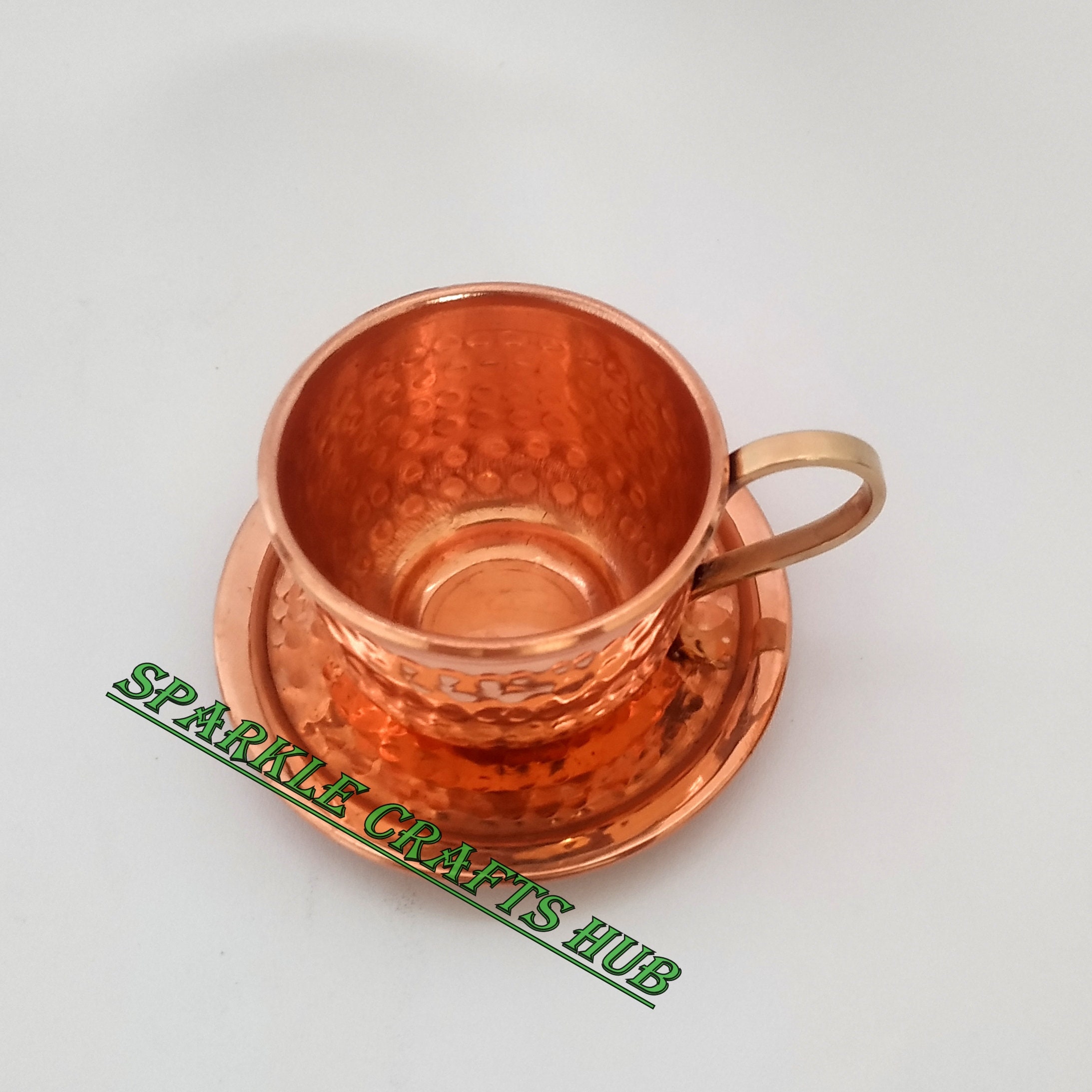 Pure Copper Cup & Saucer Set, Morning Tea Cup Set, Royal Tea Cups and ...