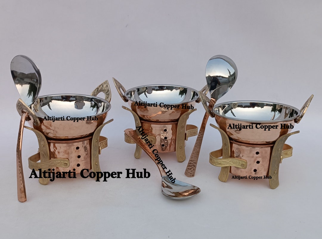 Copper Sigdi With Brass Handles, Food Warmer for Home, Restaurant With ...
